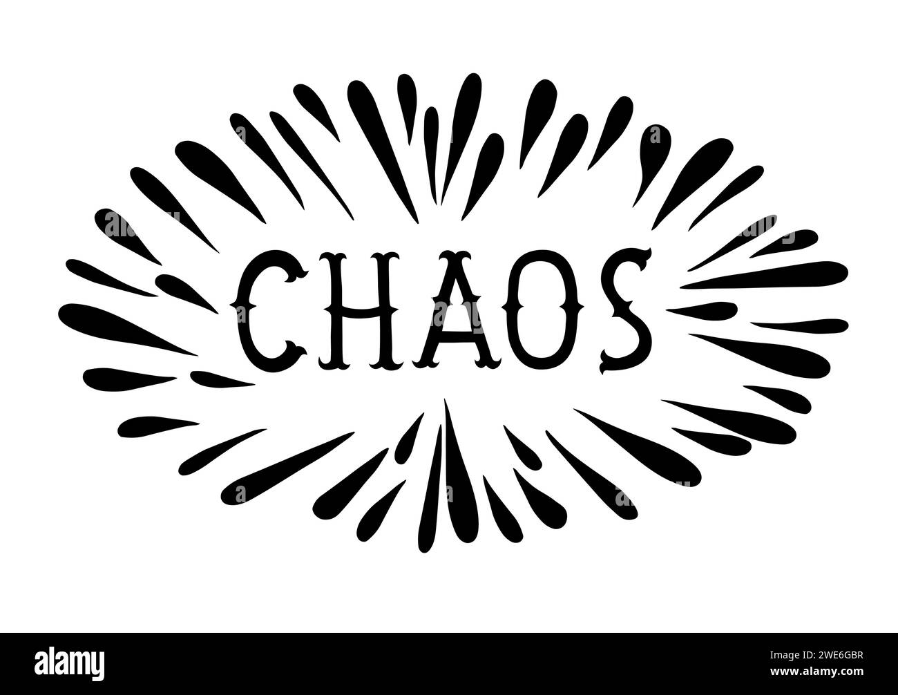 Chaos black isolated lettering art Stock Vector Image & Art - Alamy