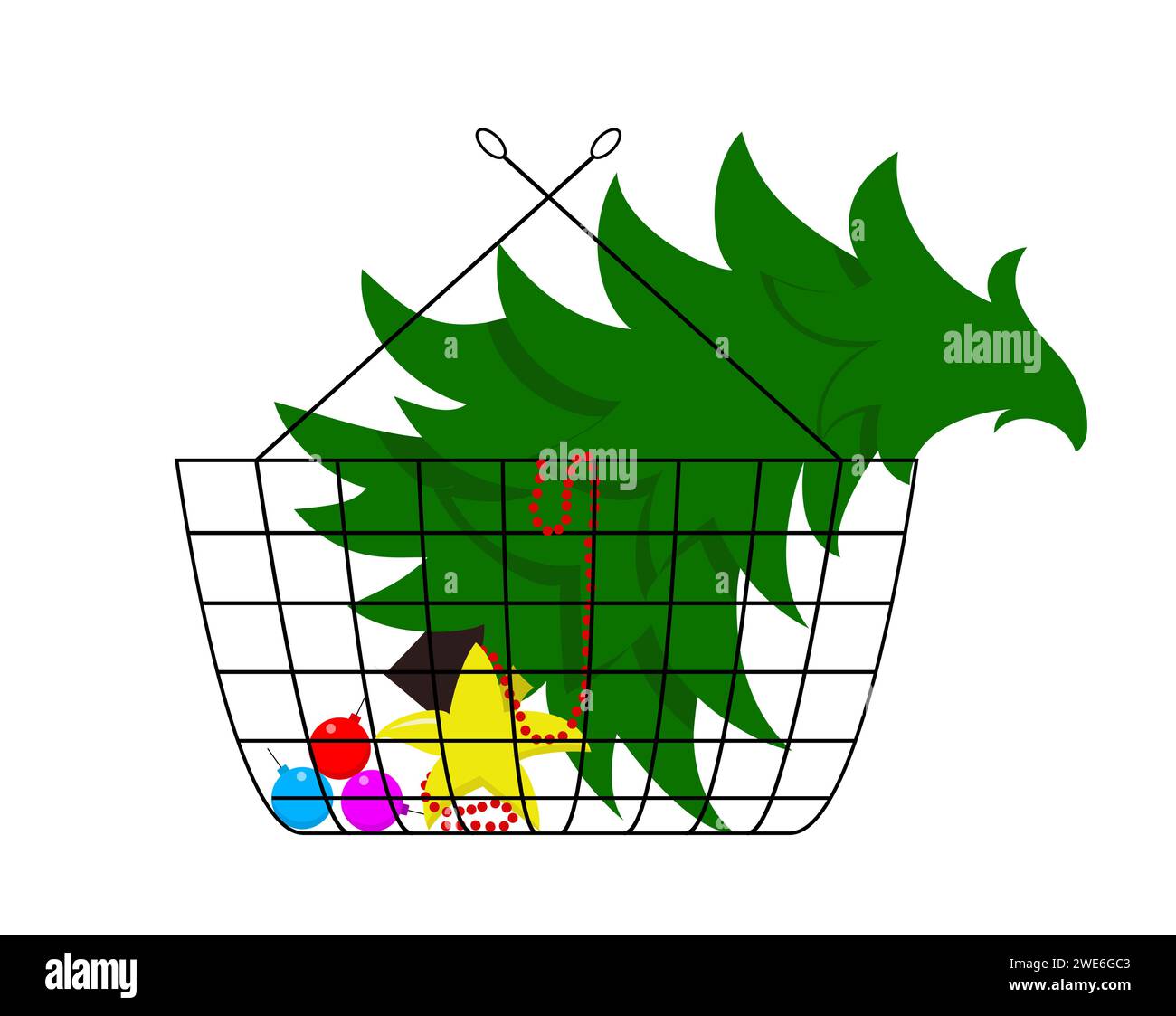 Basket christmas tree Stock Vector Images - Alamy