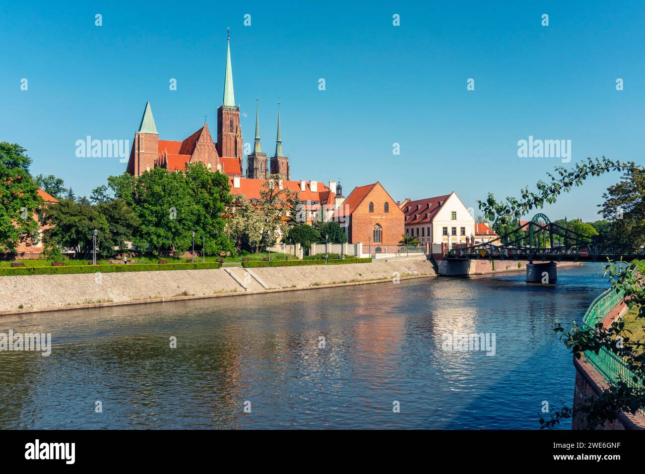 Poland, Lower Silesian Voivodeship, Wroclaw, Cathedral Island with ...