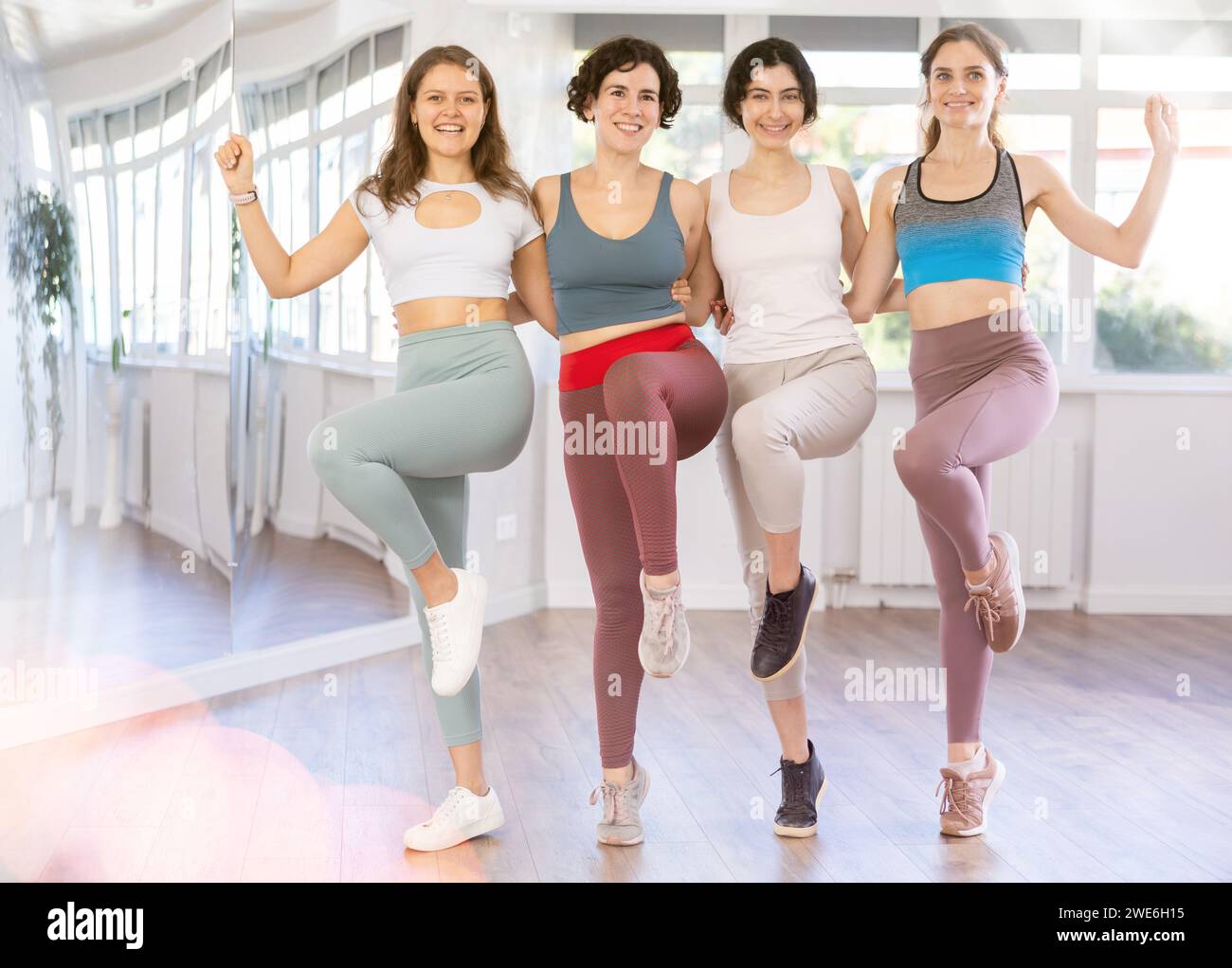 Group of women dancing folk dance in studio Stock Photo - Alamy