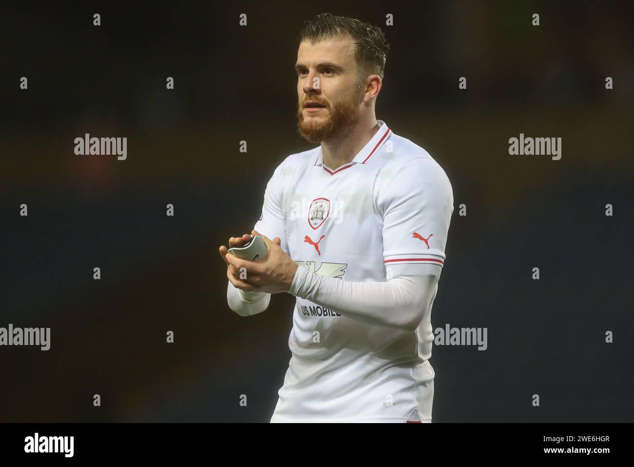 Nicky Cadden of Barnsley applauds the travelling fans during the Sky ...