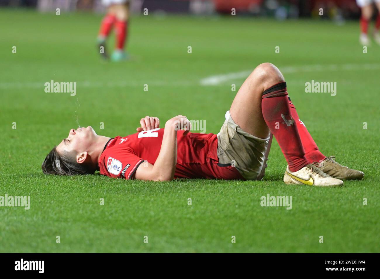 London, England. 23rd Jan 2024. George Dobson of Charlton Athletic ...