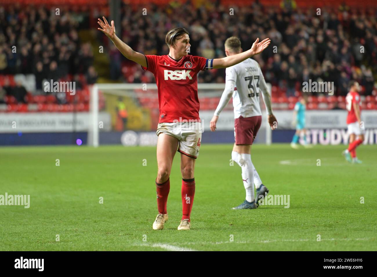 London, England. 23rd Jan 2024. George Dobson of Charlton Athletic ...