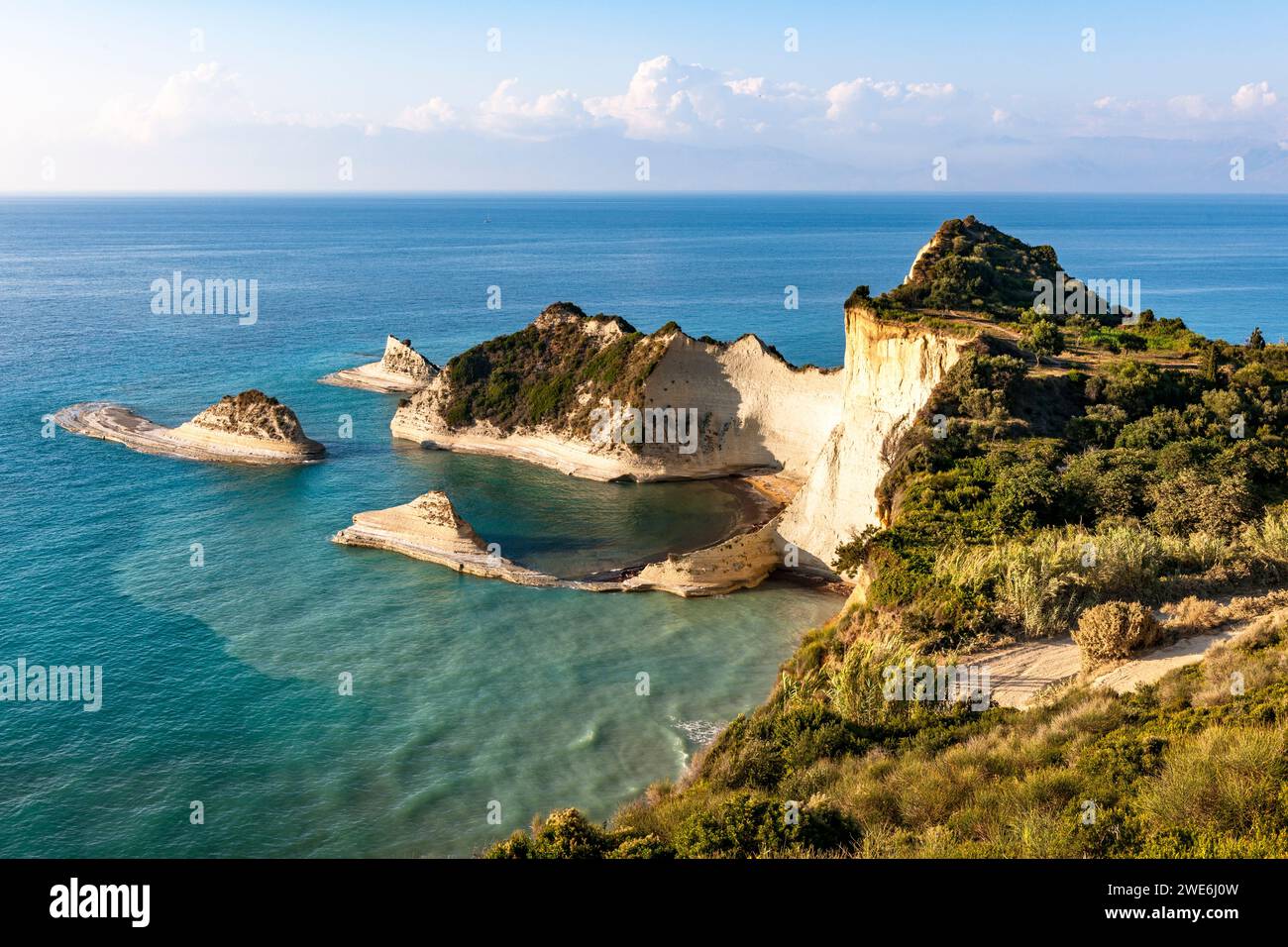 Greece, Ionian Islands, View of Cape Drastis in summer Stock Photo - Alamy