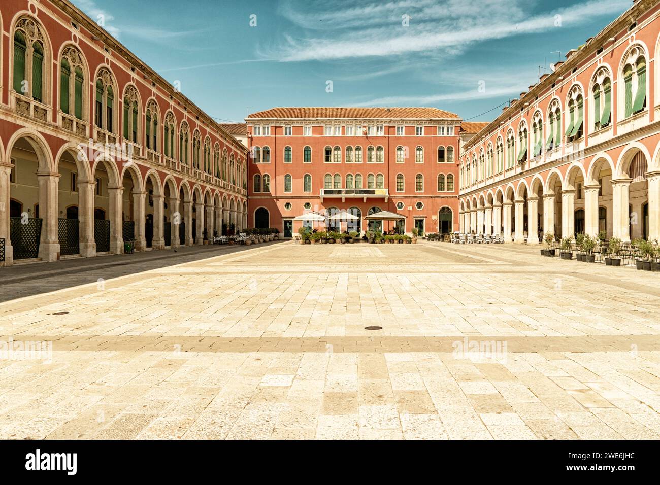 Croatia, Split-Dalmatia County, Split, Empty Trg Republike square in ...