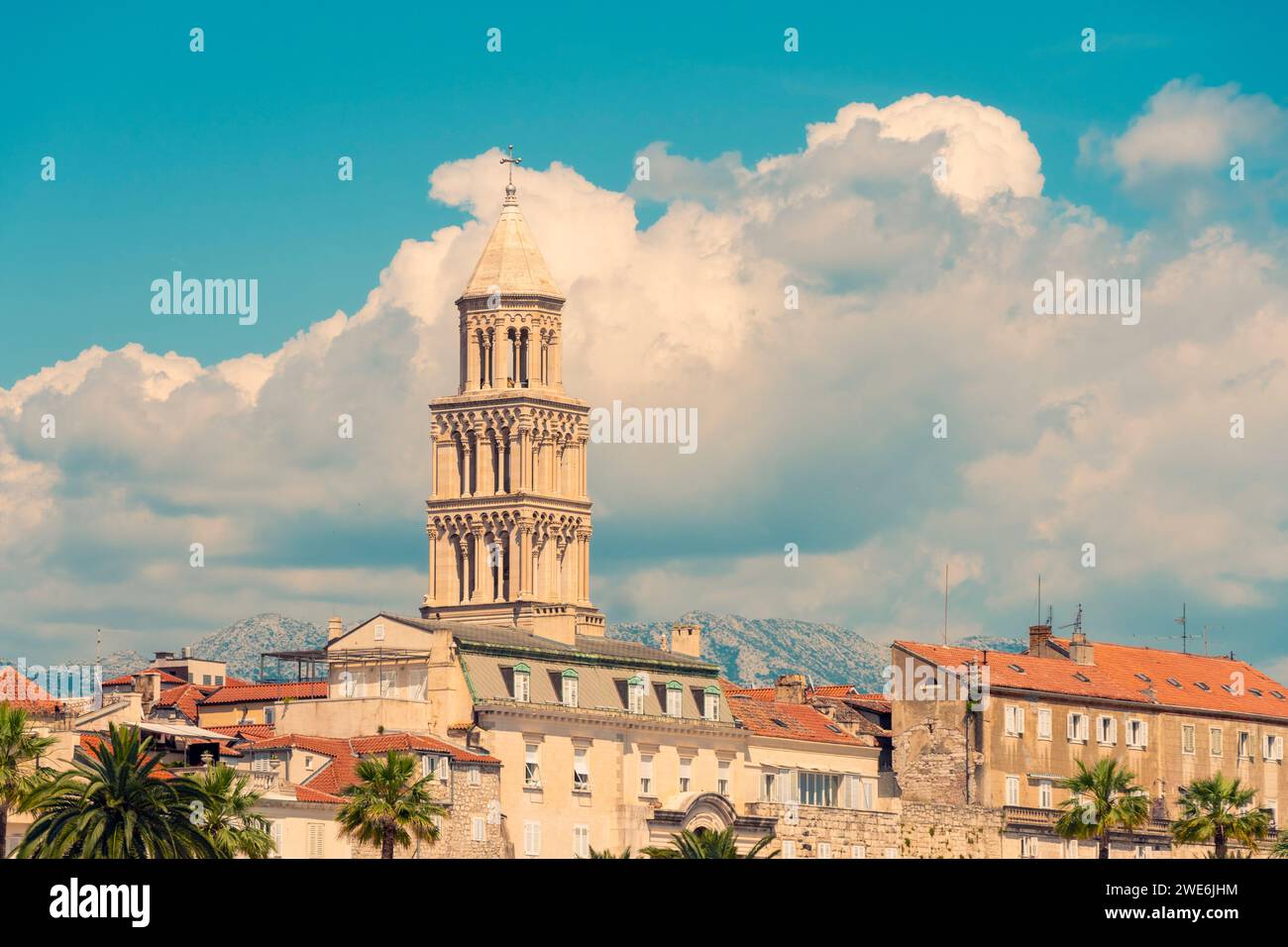Croatia, Split-Dalmatia County, Split, Tower of Cathedral of Saint ...