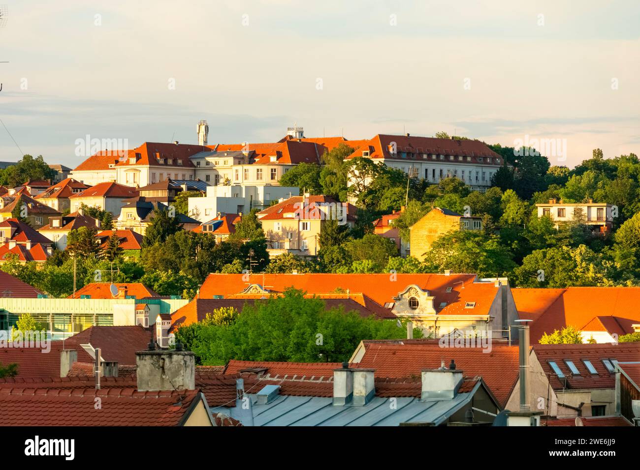 Croatia, Zagreb, Upper Town with Kaptol Fortress in background Stock ...