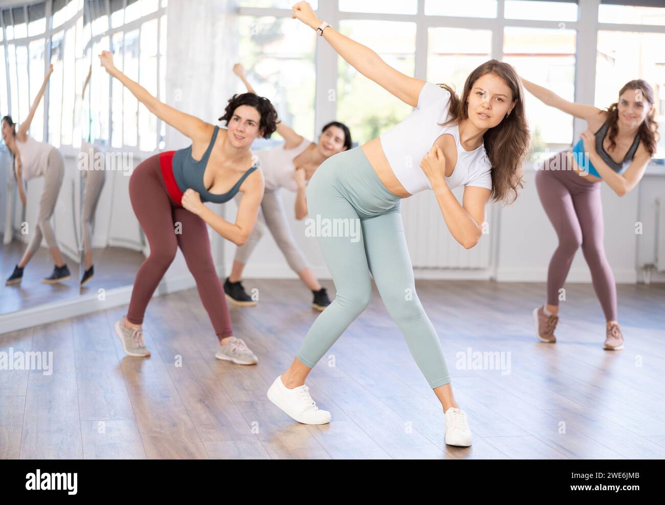 Group of women dancing dancehall in studio Stock Photo - Alamy