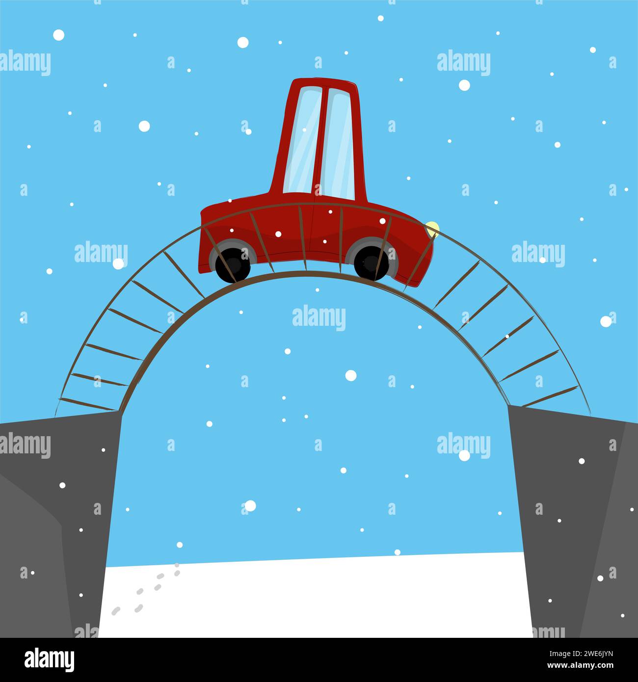 Classic car by river Stock Vector Images - Alamy