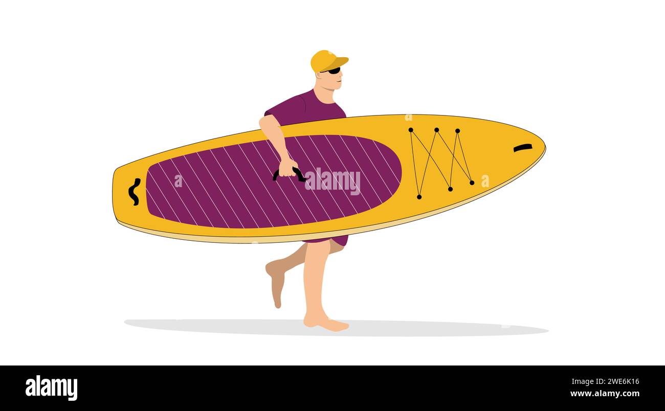 Boy surf cartoon illustration Cut Out Stock Images & Pictures - Alamy