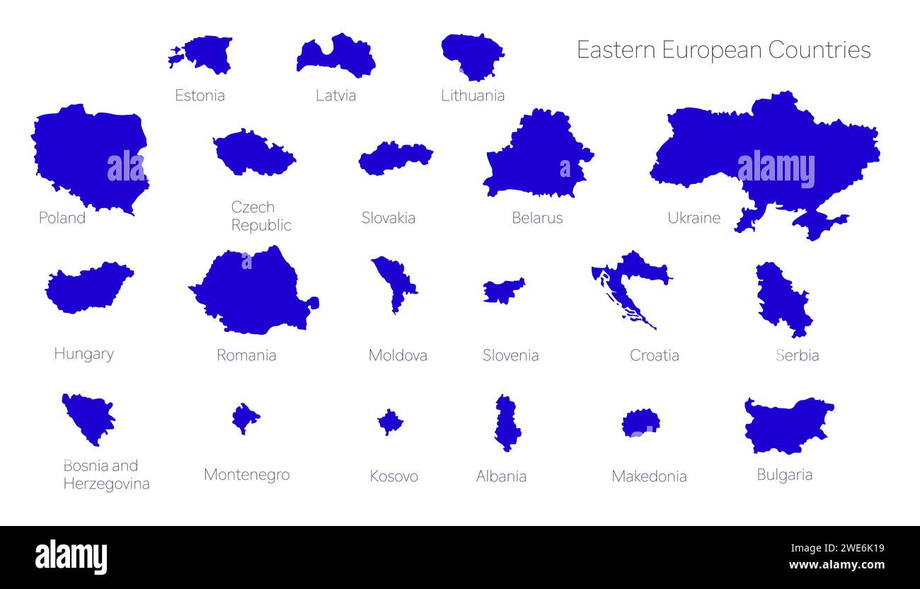 Set of contour maps of Eastern Europe region Stock Vector Image & Art ...