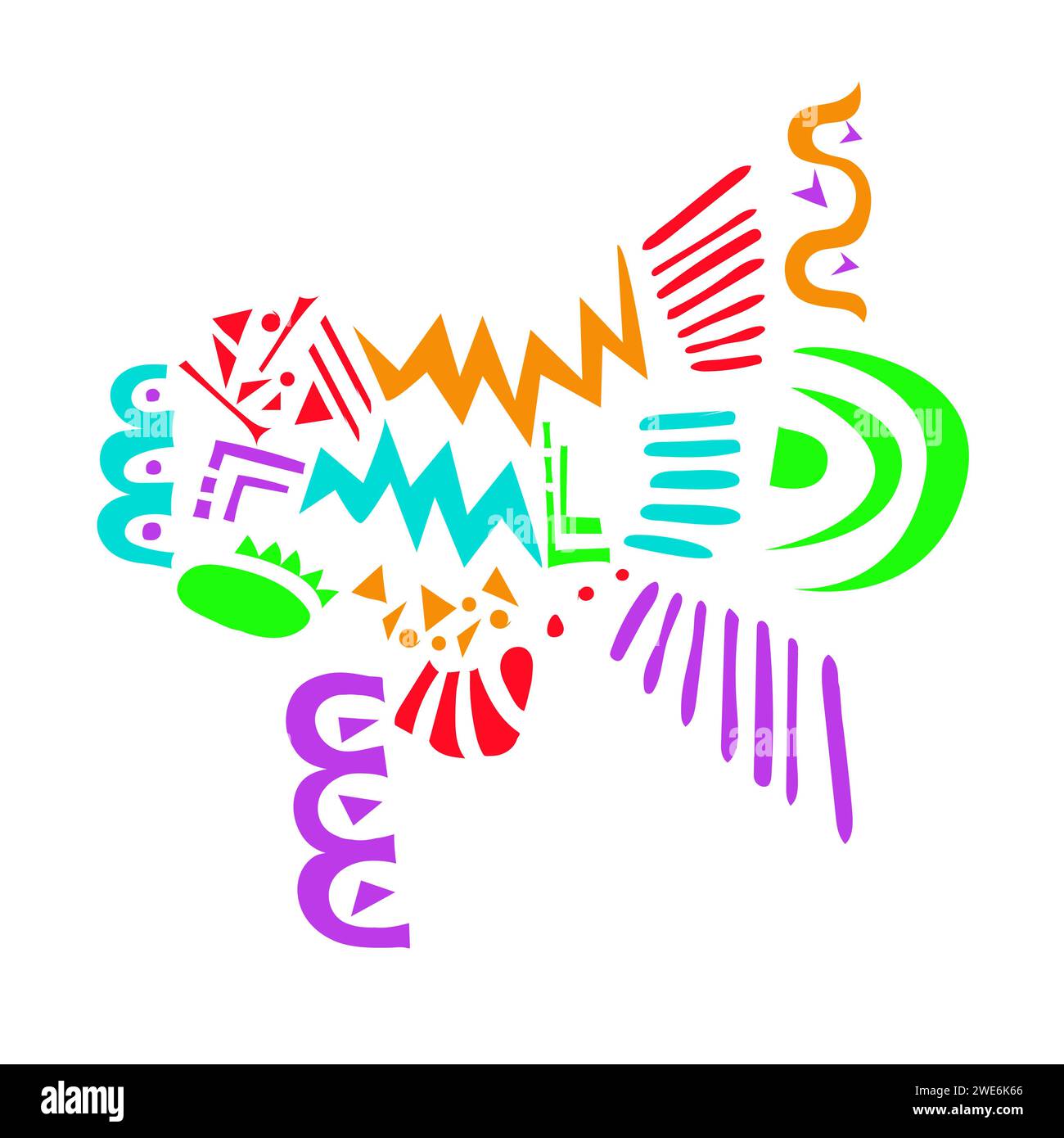 Bright graffiti mosaic shout. Isolated image Stock Vector Image & Art ...