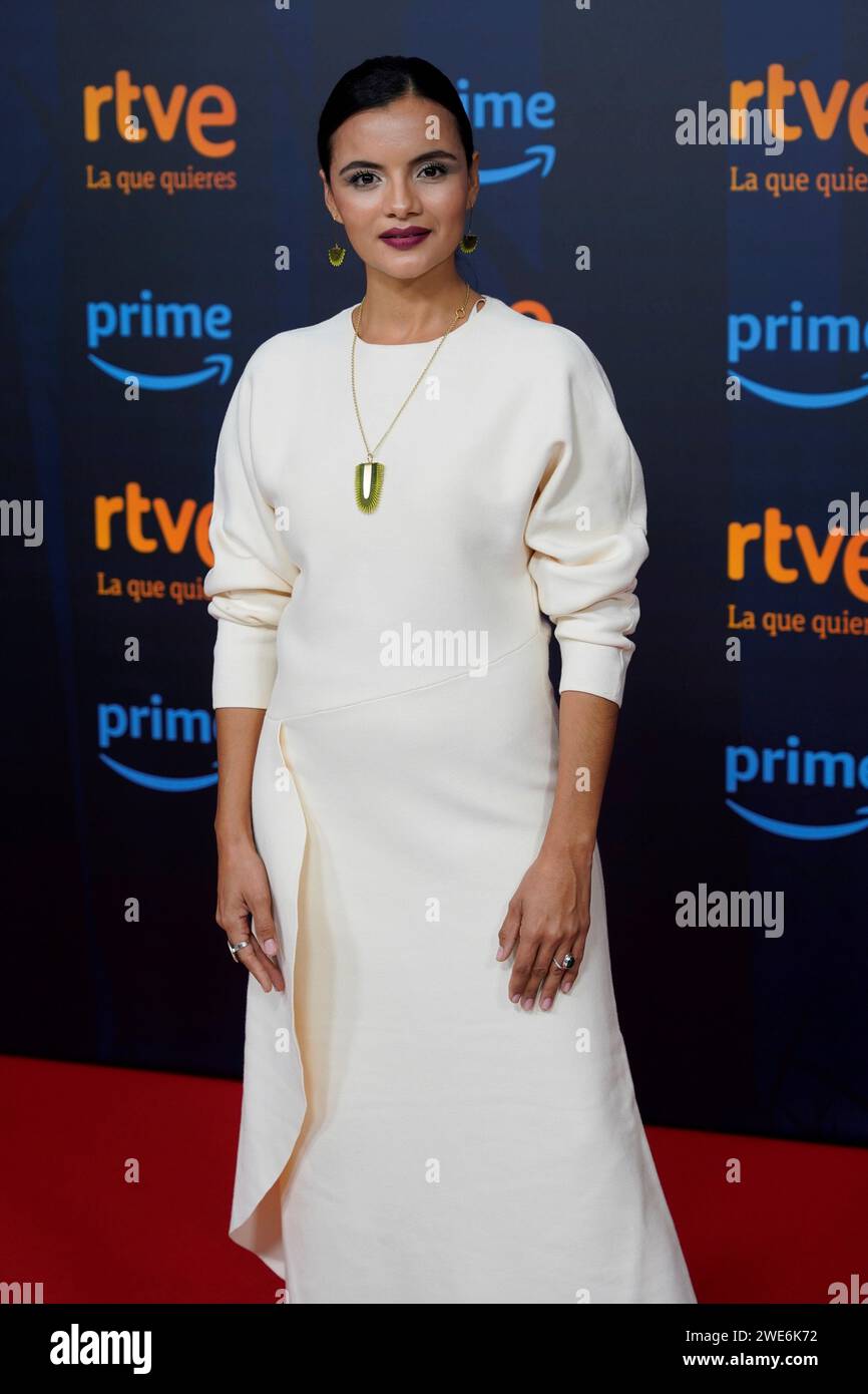 Eva Camacho attends the premiere of the series 'Zorro' held at Callao ...