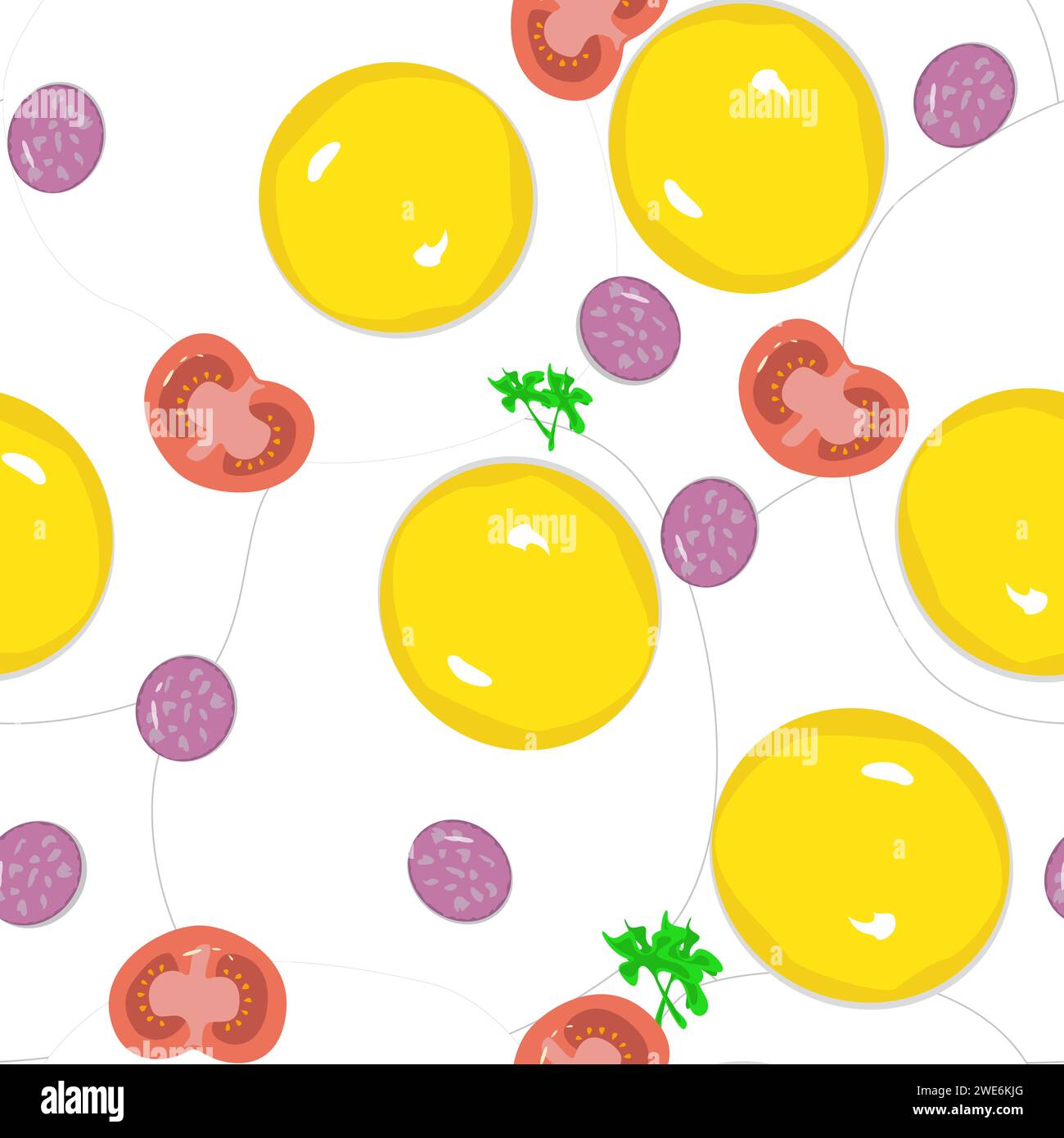 Fried Eggs Breakfast Seamless Pattern Vector Illustration Stock Vector Image And Art Alamy