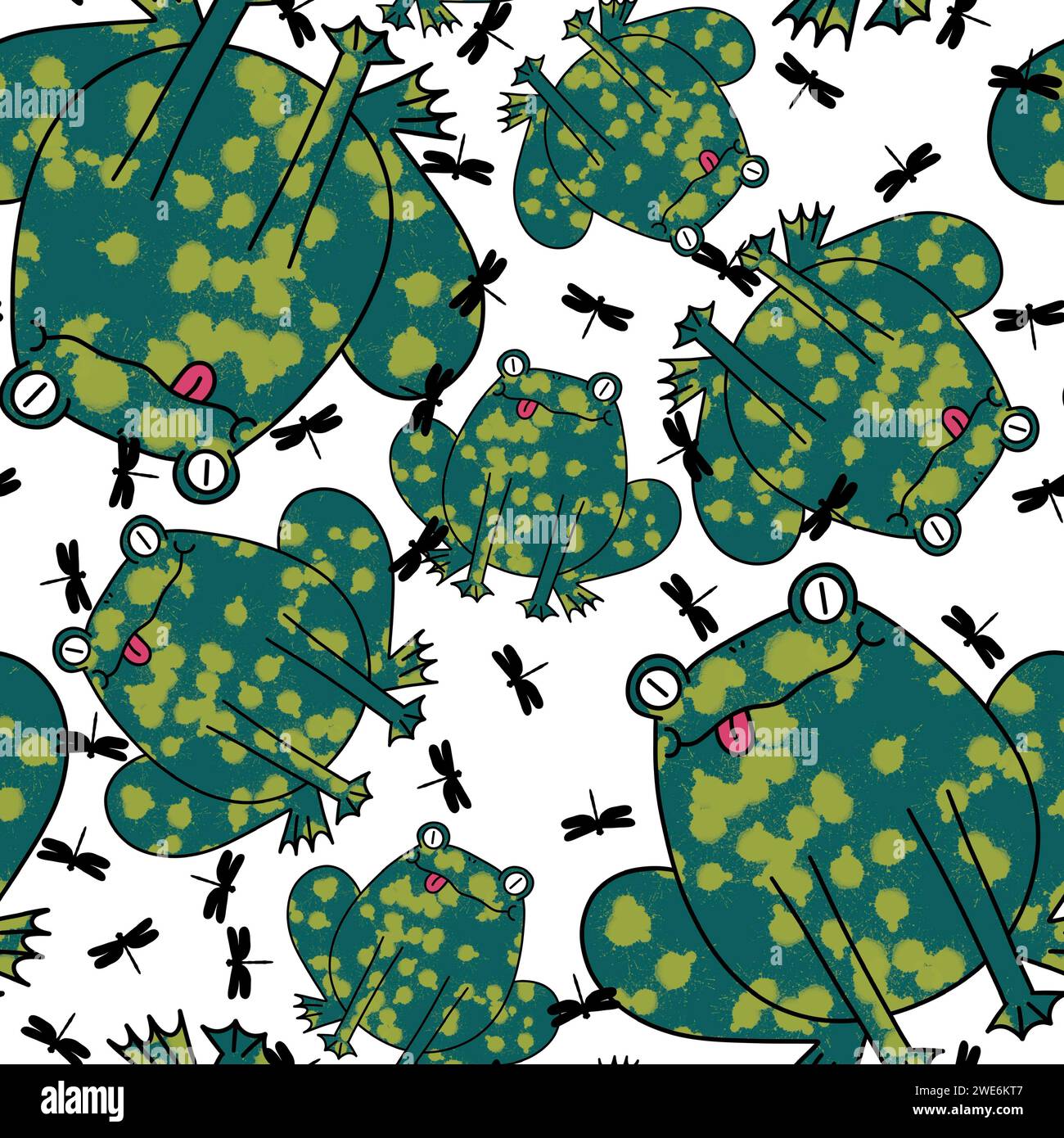 Cartoon animals seamless frogs pattern for wrapping paper and fabrics ...