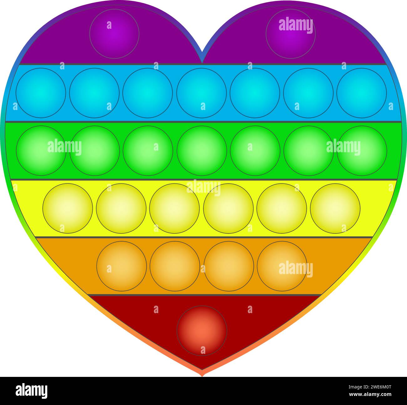 Pop it antistress popular toy. Silicon heart like toy for children and ...