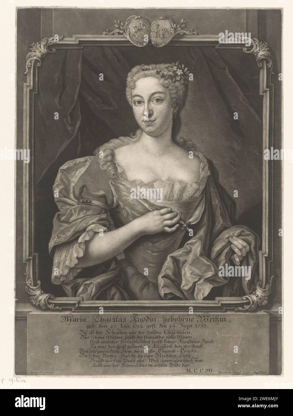 Portrait of Maria Charitas Knode, Bernhard Vogel, After Leopold ...