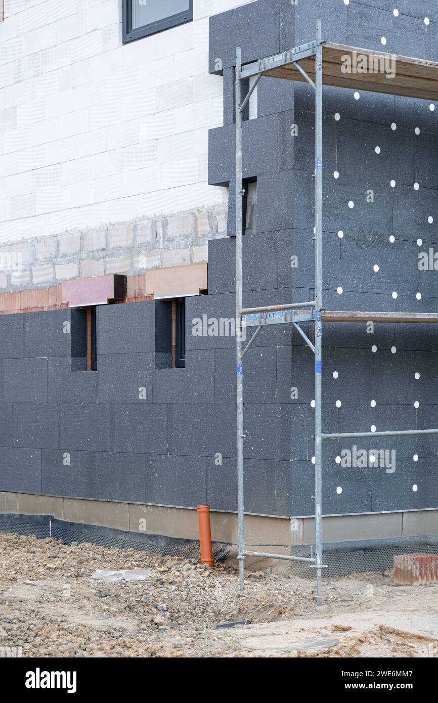 modern thermal insulation materials. building New House in process ...