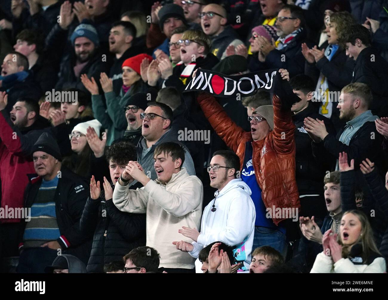 Milton Keynes Dons fans in the stands during the Sky Bet League Two ...