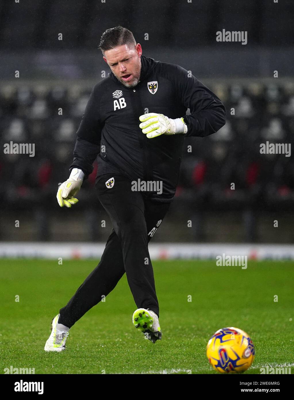 AFC Wimbledon goalkeeping coach Ashley Bayes ahead of the Sky Bet ...