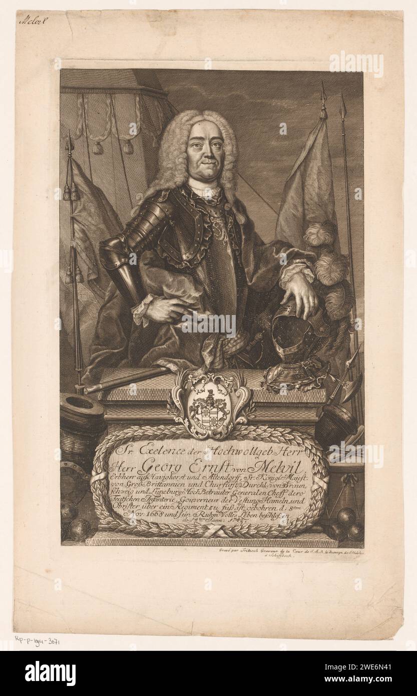 PortraT van Georg Ernst von Melvill, Christian Fritzsch, 1742 - 1769 ...