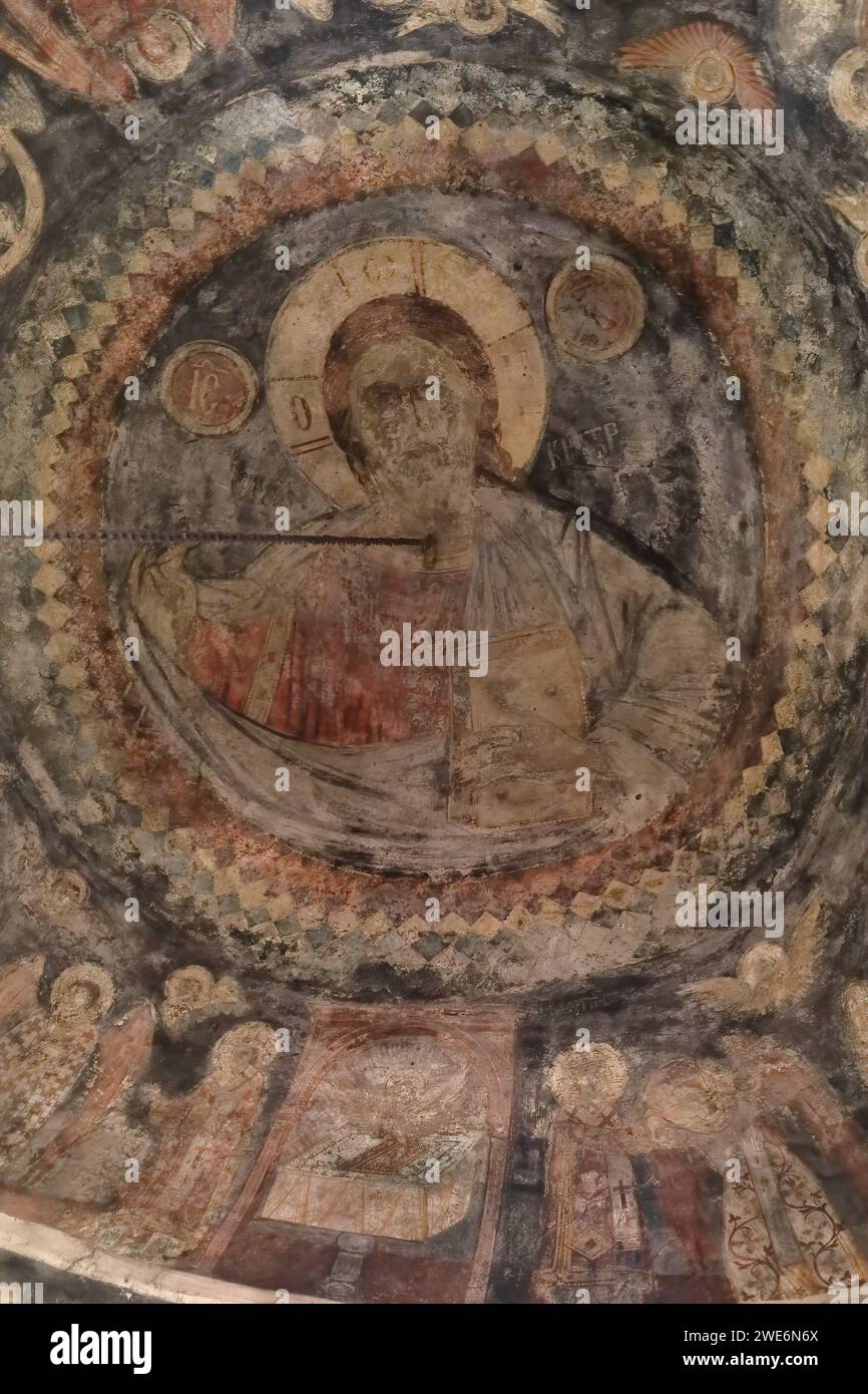 267 Pantocrator fresco by Trpo from AD 1806 on one of the Holy ...
