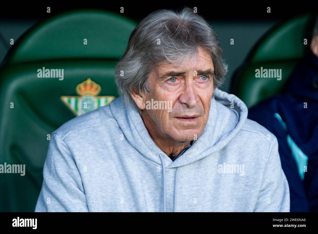 Seville, Spain. 21st Jan, 2024. Real Betis coach Manuel Perllegrini ...