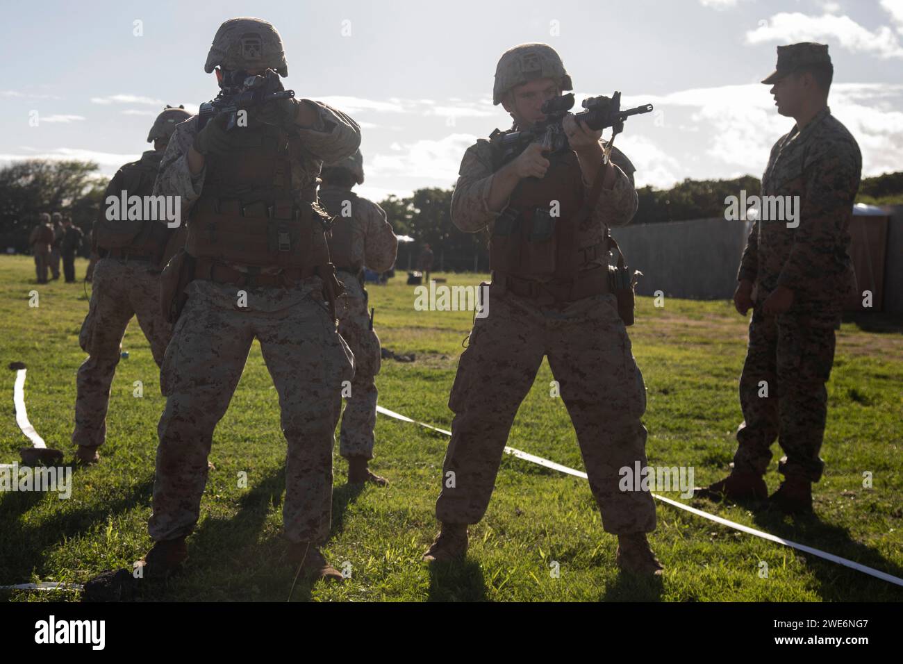 U.S. service members with Headquarters Battalion, Marine Corps Base ...