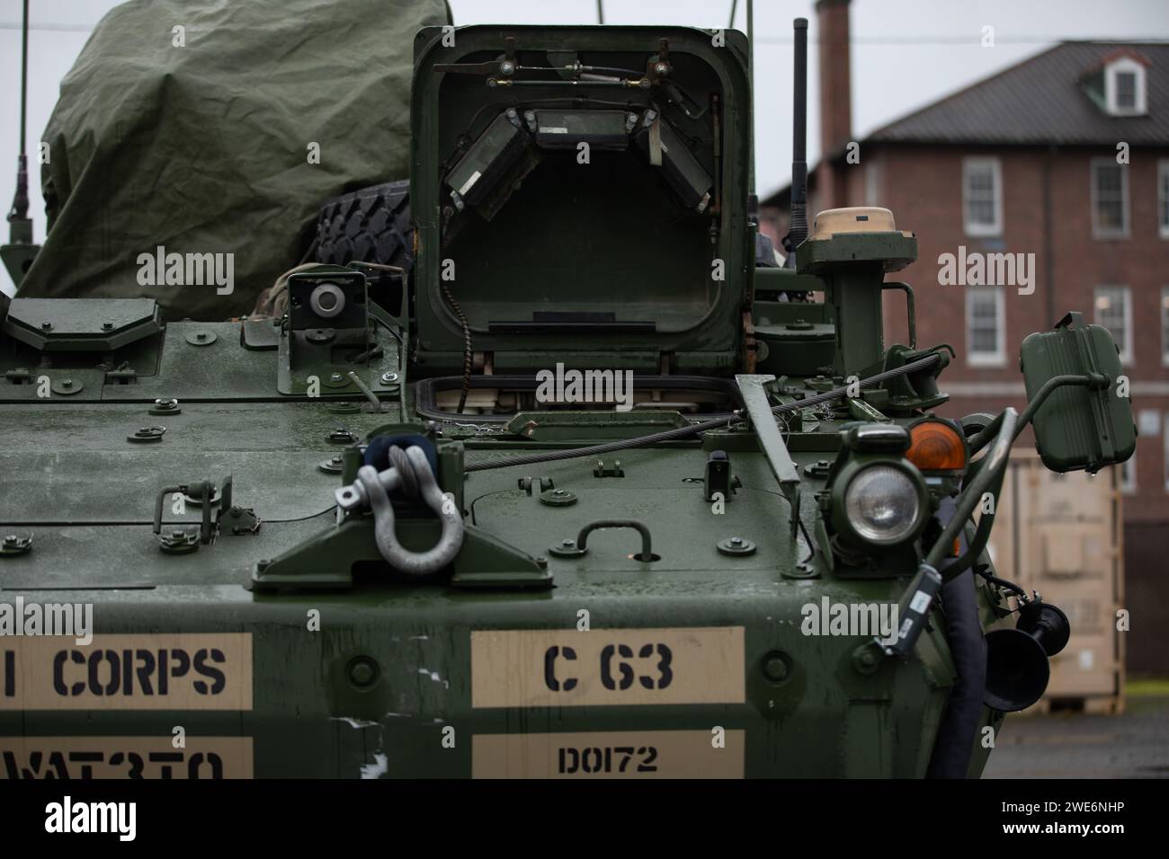 A M1255 CVV Stryker goes through daily checks and maintenance at Joint Base Lewis-McChord ...