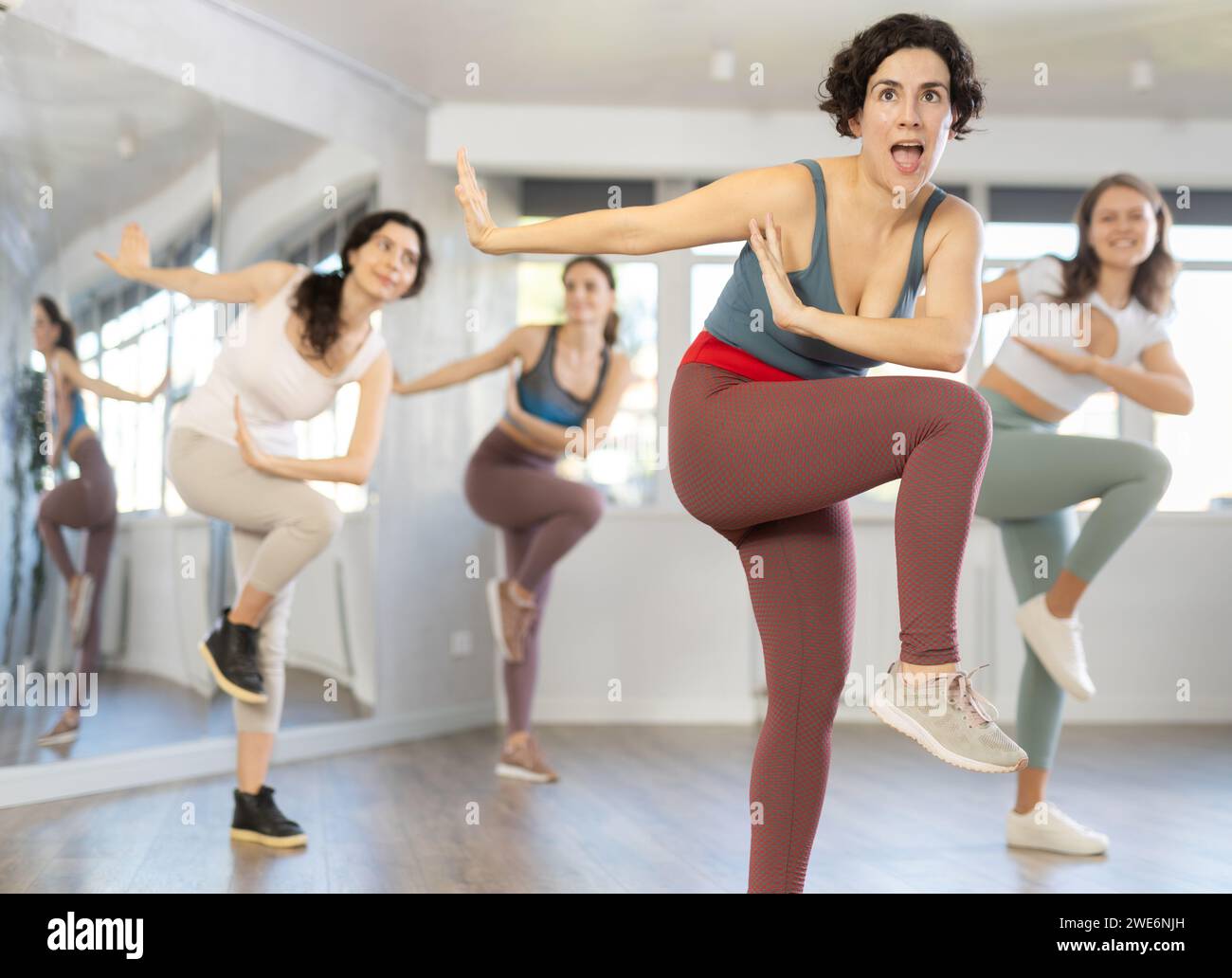 Group of women dancing dancehall in studio Stock Photo - Alamy