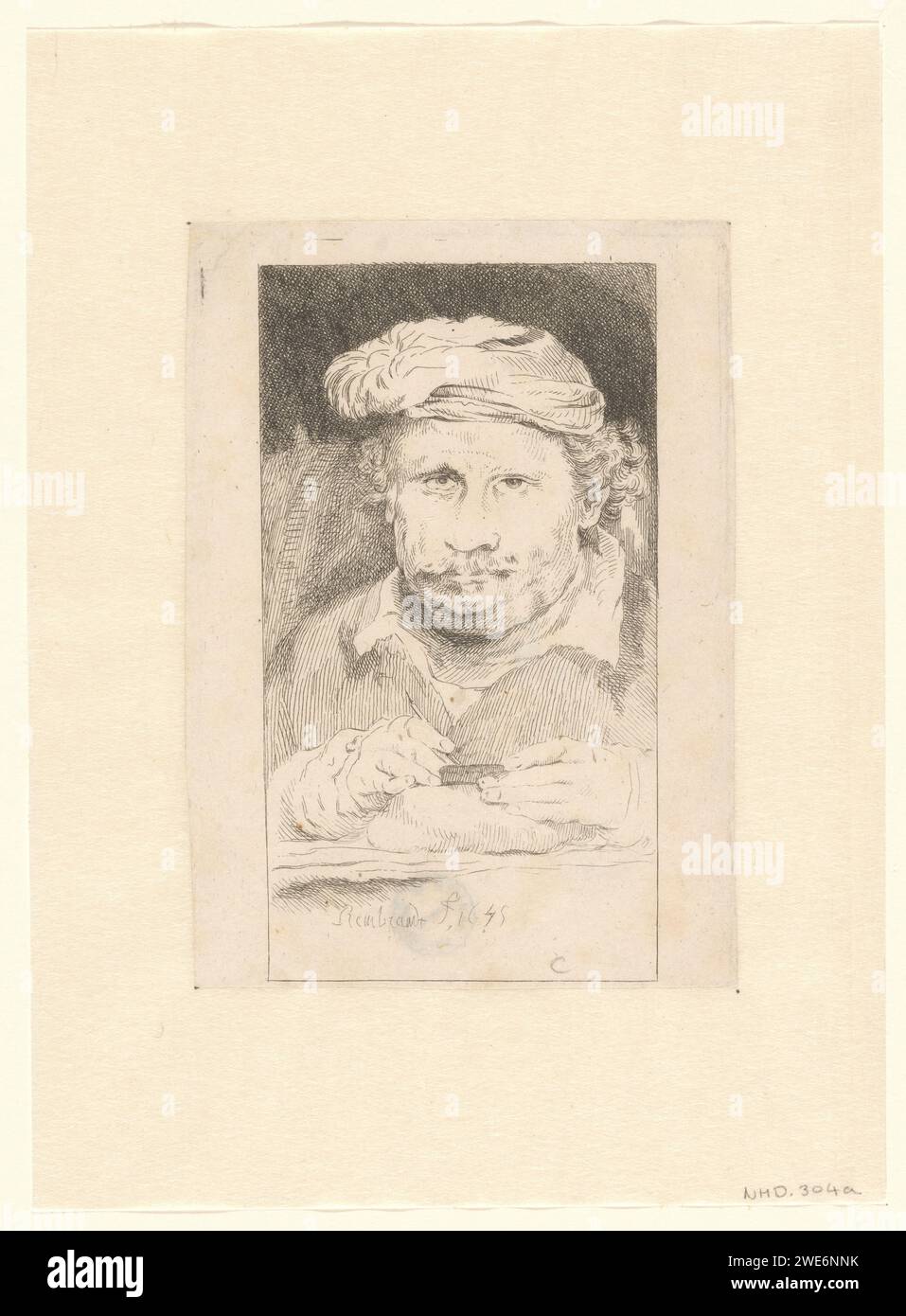 Self-Portrait, Drawing on an Etching-Plate, Pierre François Basan ...