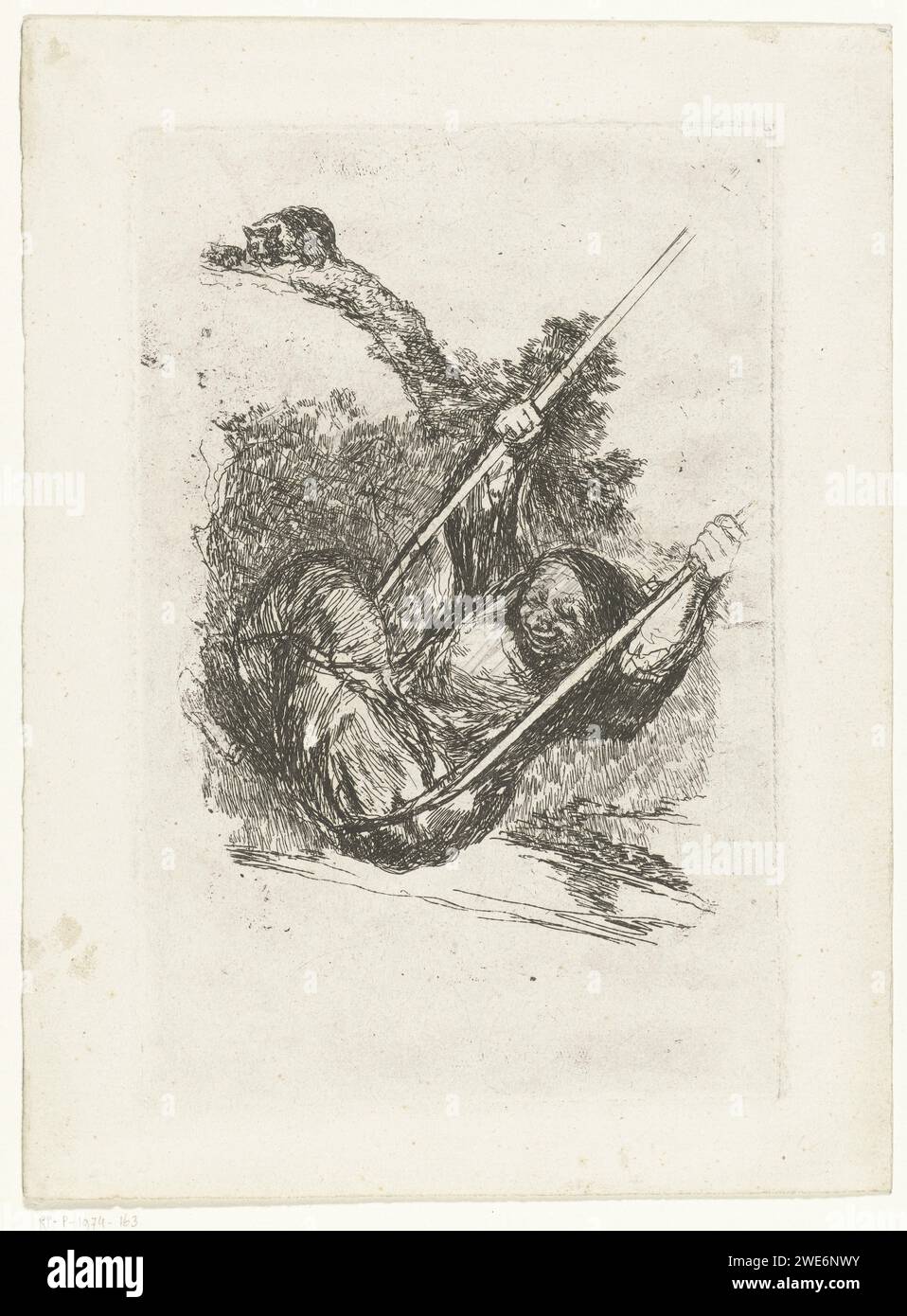 Old woman on a swing, Francisco de Goya, 1824 - 1828 print An old woman ...