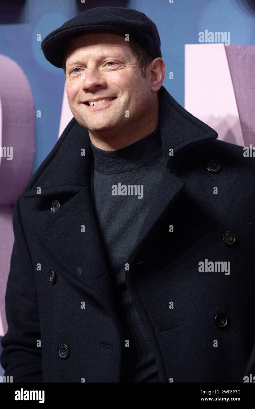 London, UK. 23 Jan, 2024. Pictured: Dermot O'Leary, wife Dee Koppang ...