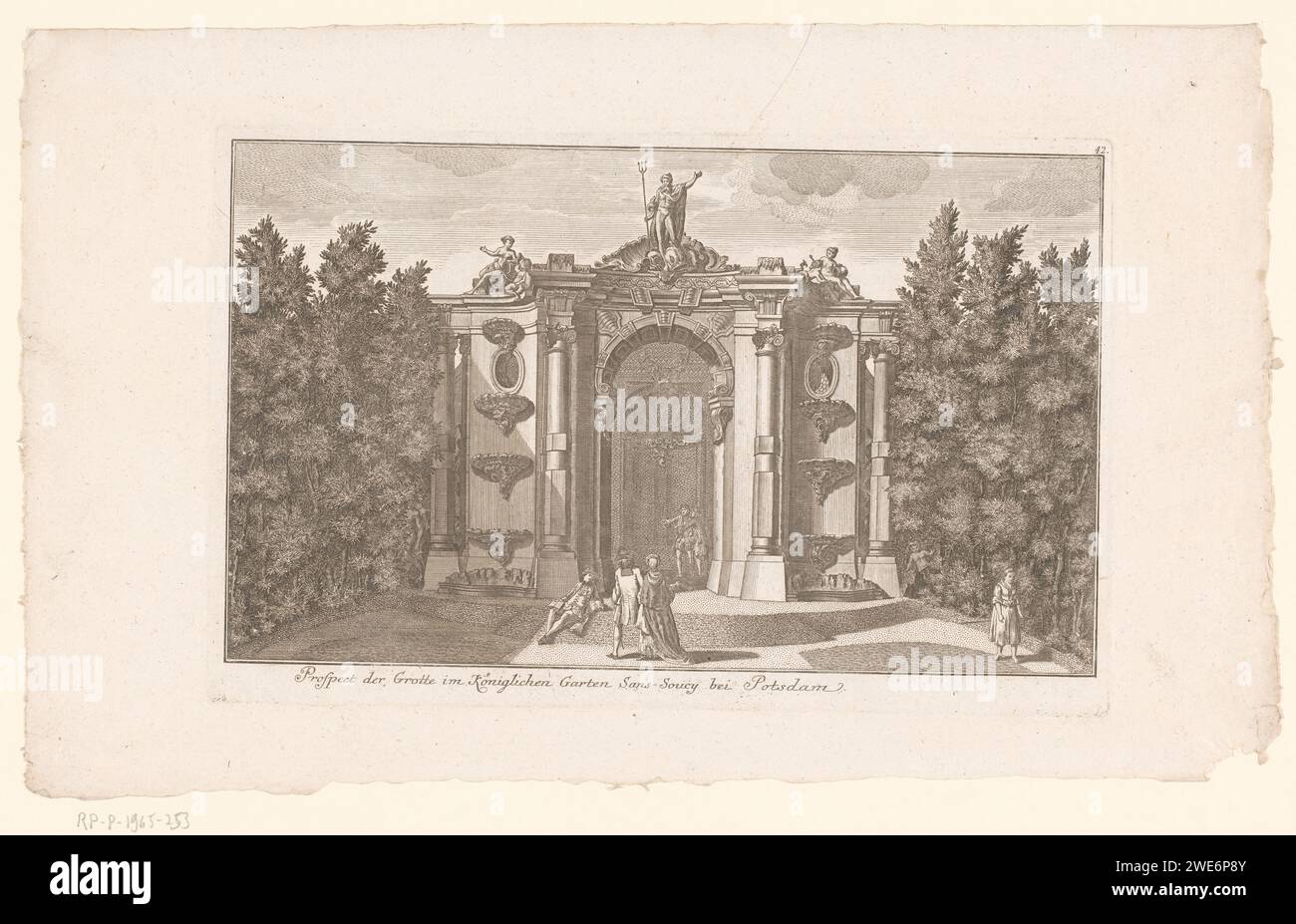 View of the Grotto in the gardens of Slot Sanssouci, Anonymous, 1747 ...
