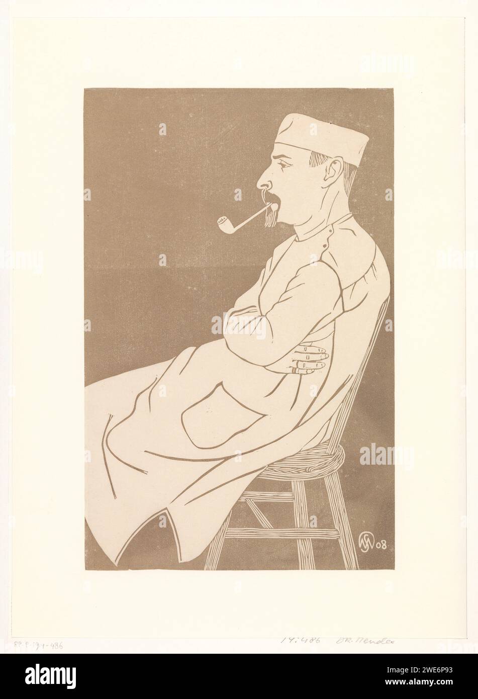 Joseph Mendes da Costa, Samuel Jessurun de Mesquita, 1908 print Sitting ...