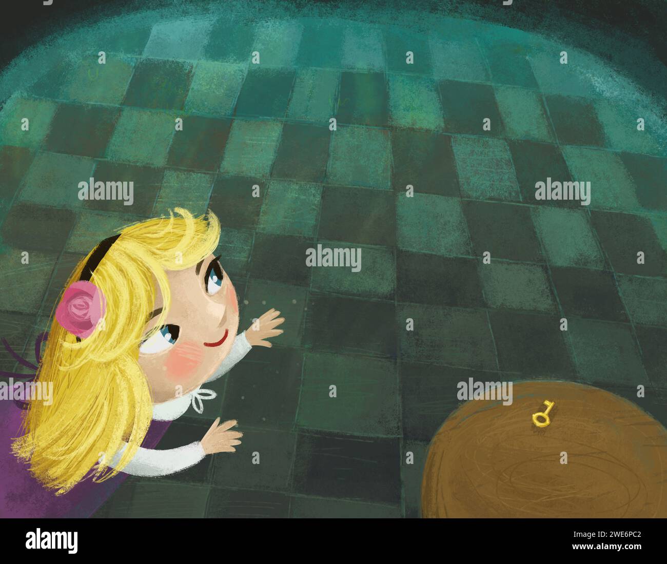 cartoon scene in the hidden room of some castle like house with lots of ...