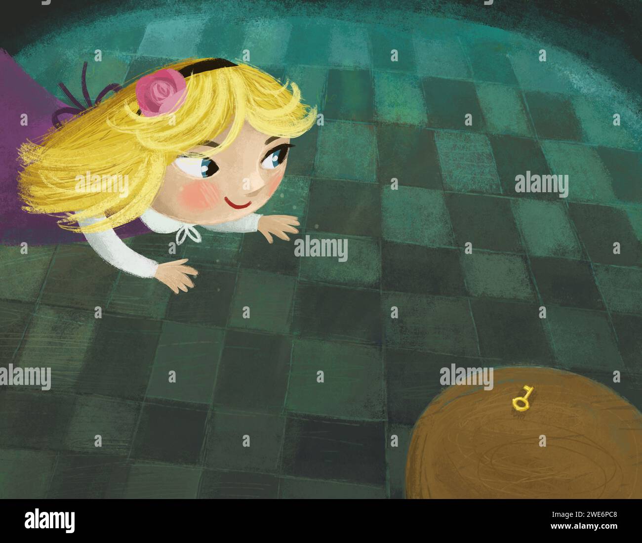 cartoon scene in the hidden room of some castle like house with lots of ...