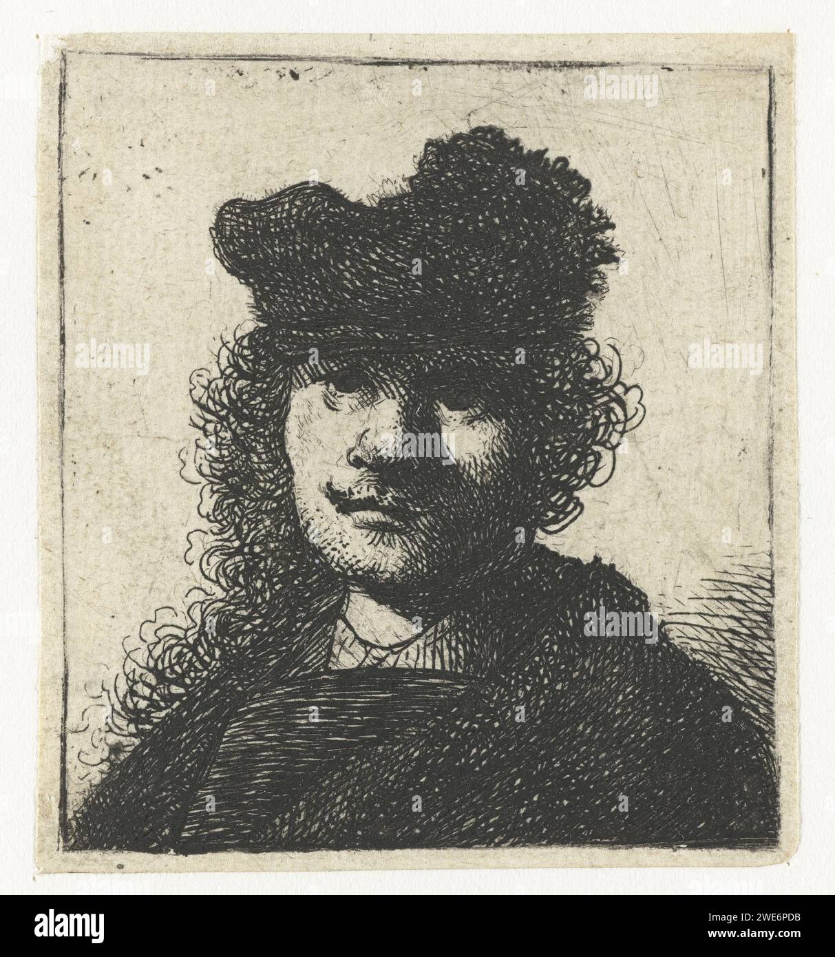 Self-Portrait in A Cap and Dark Cloak: Bust, Rembrandt van Rijn, c ...