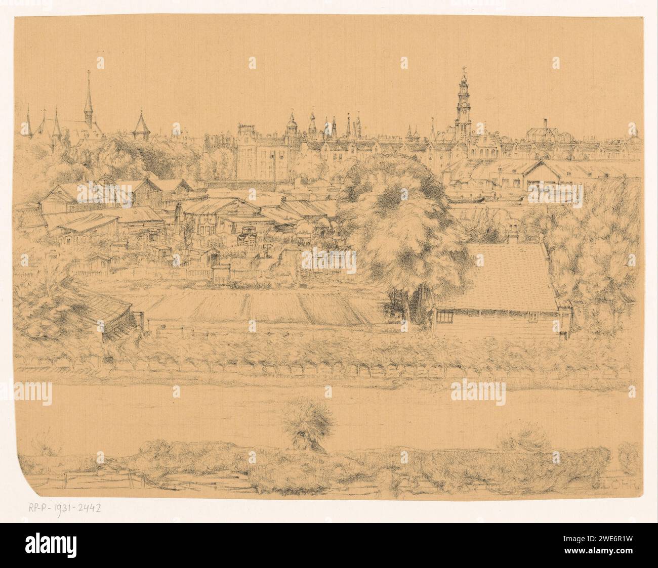 View of the Slatuinen in Amsterdam, Johannes Löhr, 1892 - 1928 print On ...