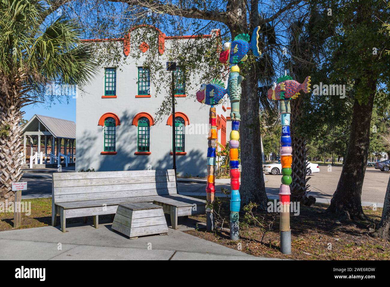 Artistic colorful ceramic sculptures outside the L&N Train Station in ...