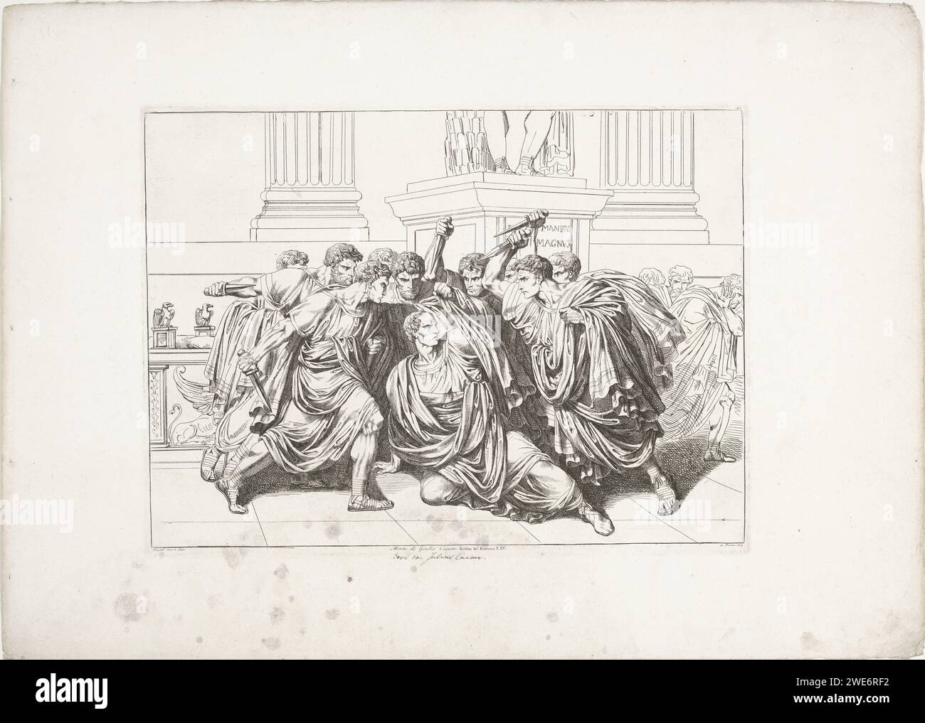 Murder on Julius Caesar, Bartolomeo Pinelli, 1818 print The murder of ...