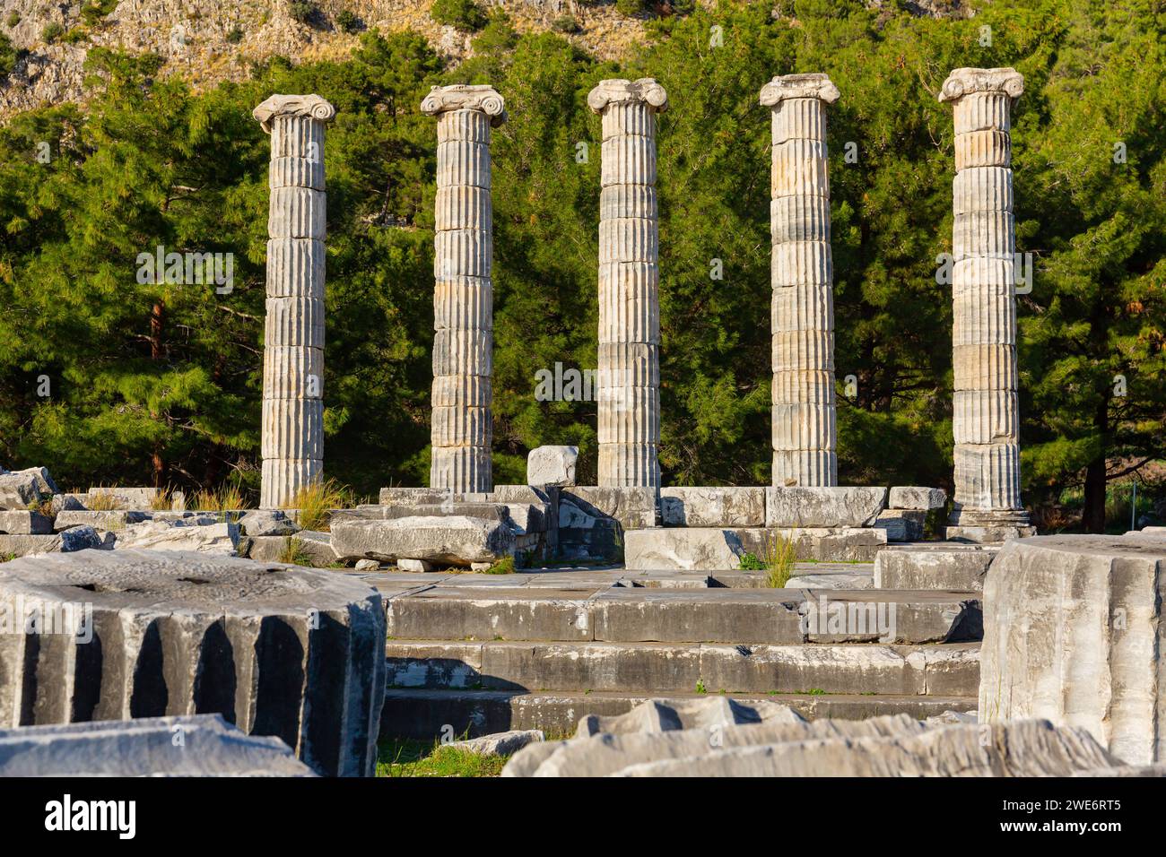 Athena temple in Priene, Turkey Stock Photo - Alamy