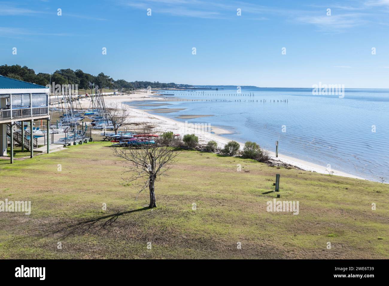 Catamarans at the Ocean Springs Yacht Club on Front Beach in Ocean ...