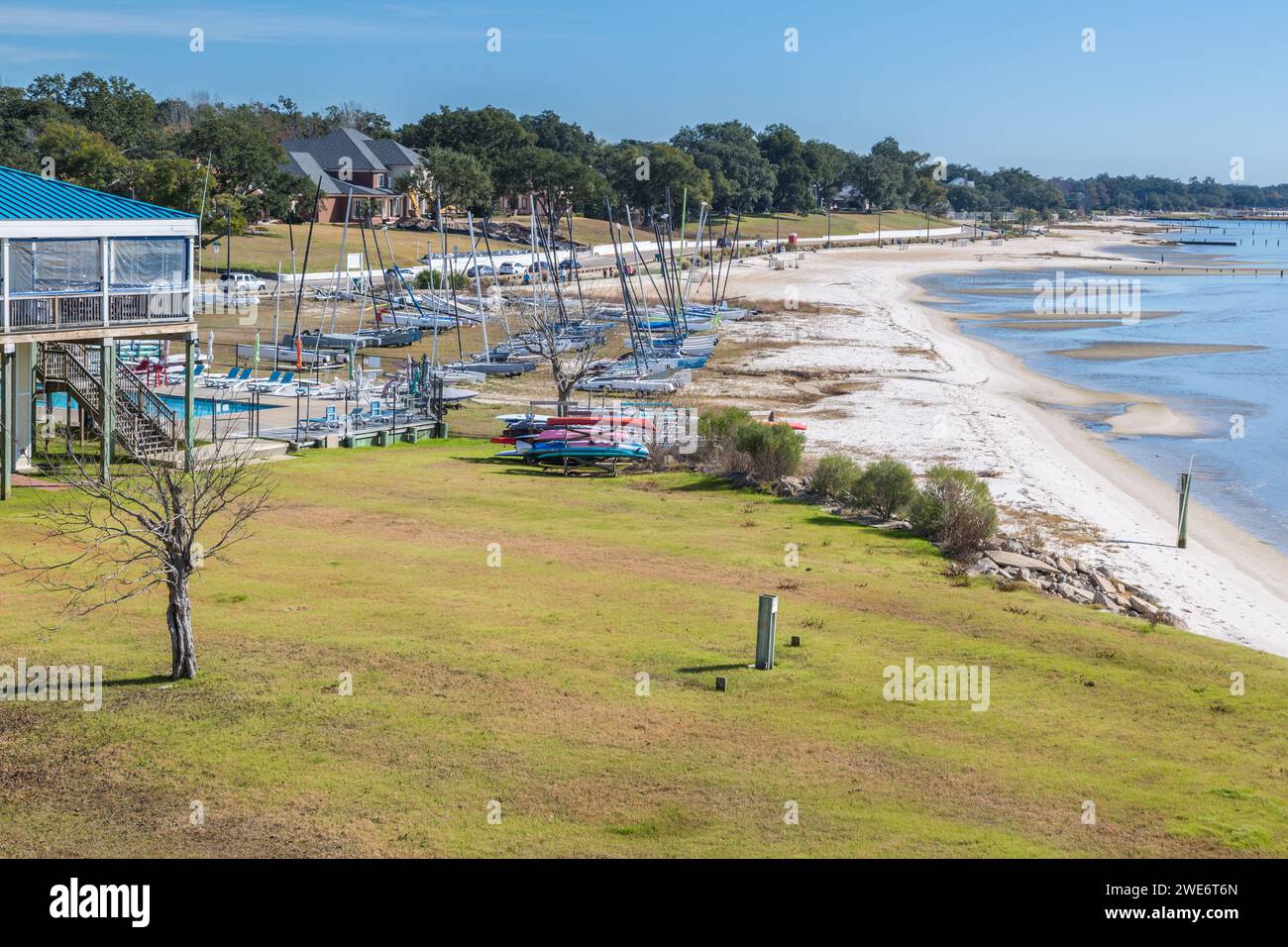 Catamarans at the Ocean Springs Yacht Club on Front Beach in Ocean ...