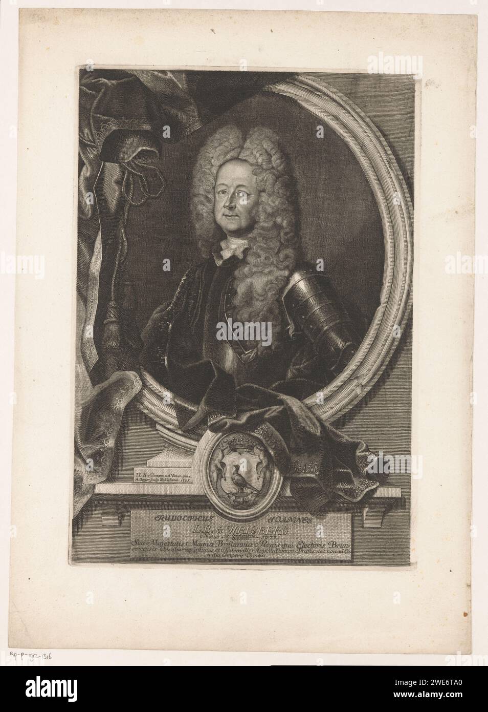 PortraT van Rudolph Johann von Wrisberg, Andreas Geyer, after Johann Leonhard Hirschmann, 1725 ...