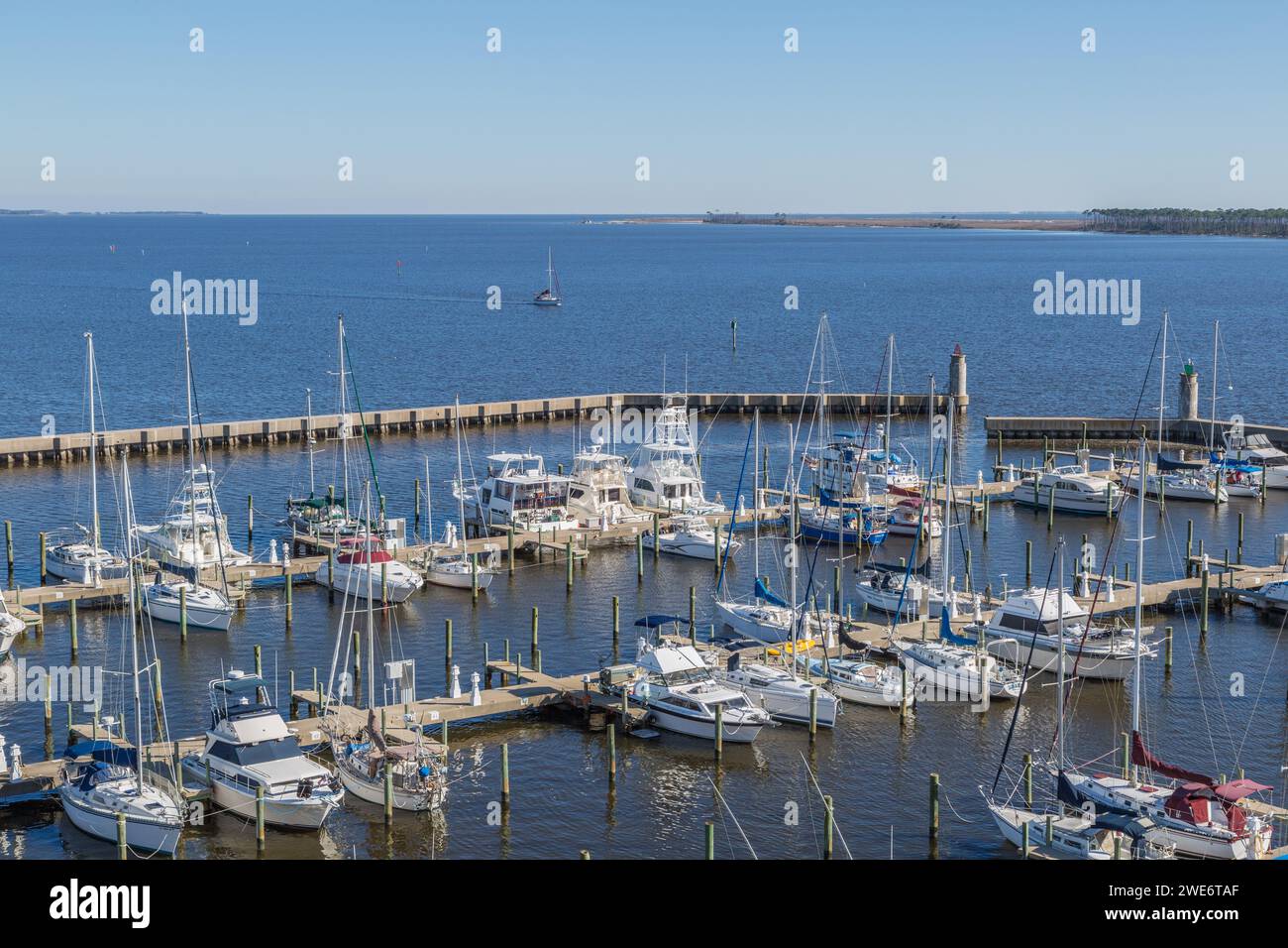 Commercial and recreational boats in the Point Cadet Marina in the ...