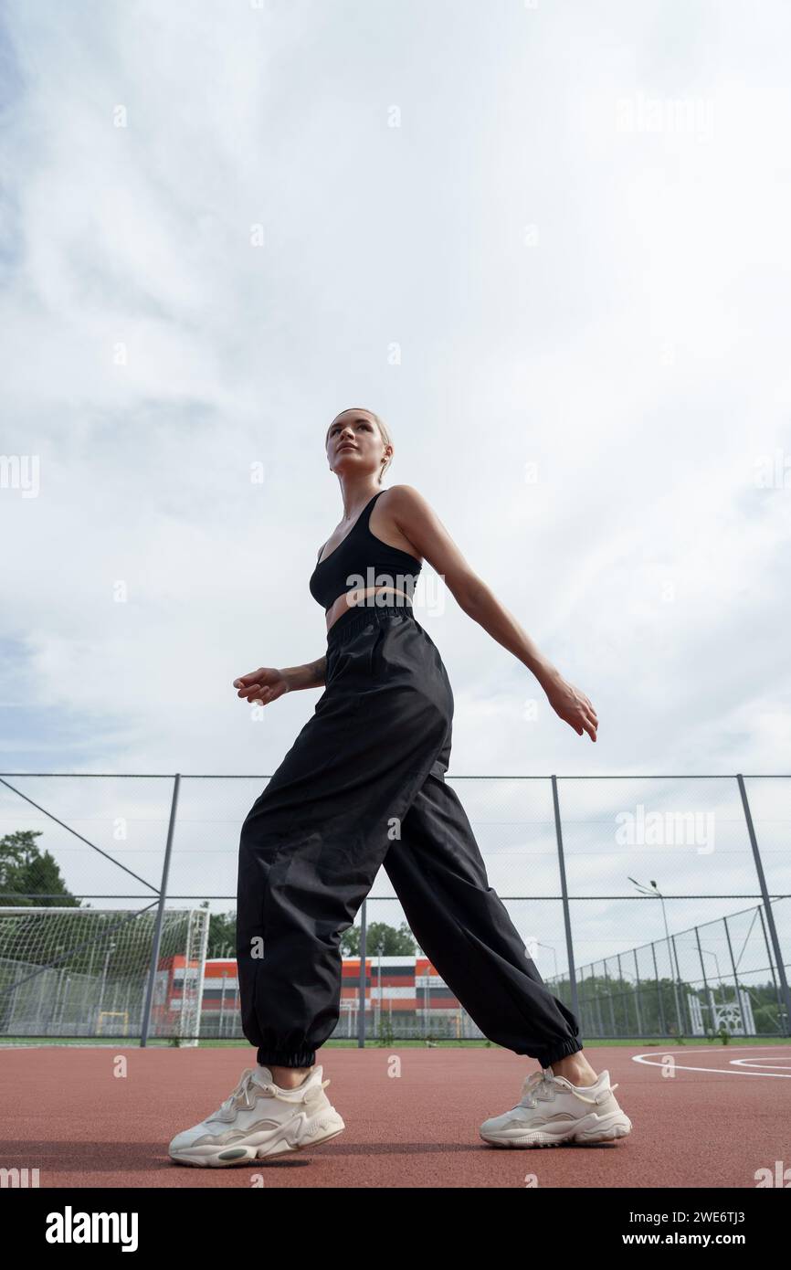 Woman's Outdoor Fitness Walk Stock Photo - Alamy