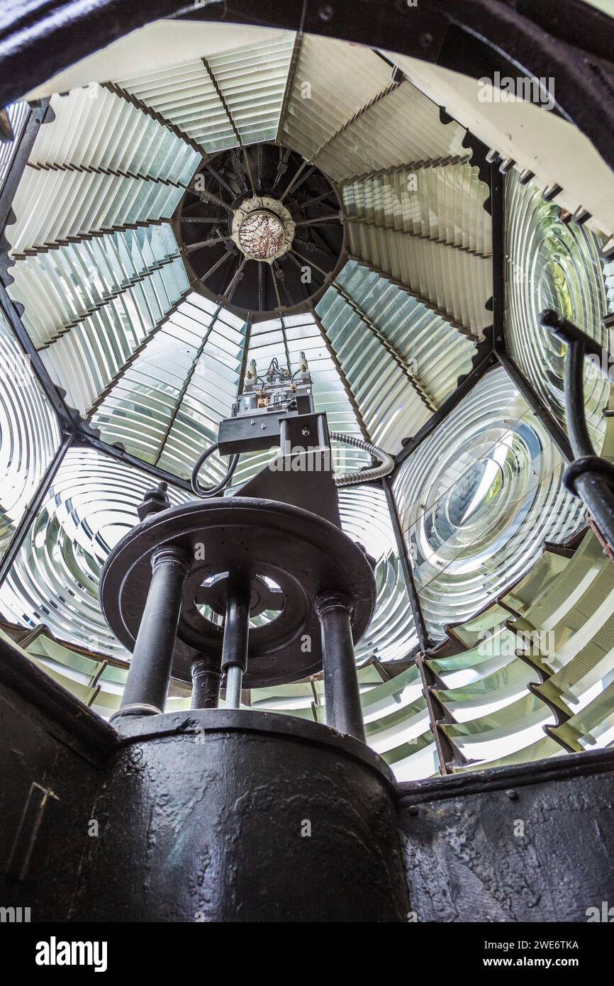 Fresnel lenses of the Pensacola Light lighthouse at the Naval Air ...