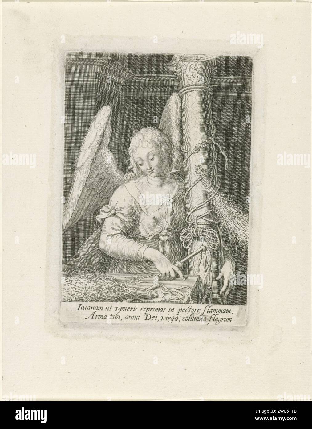 Angel with the column, rod and whip, Aegidius Sadeler (II), 1580 - 1629 ...