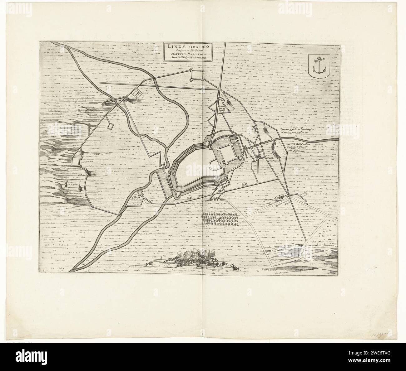 Map of Lingen with the reinforcements, 1597, Anonymous, 1647 - 1649 ...